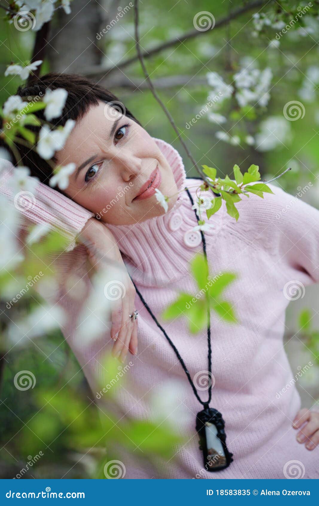 Beautiful woman in spring stock image. Image of mature - 18583835