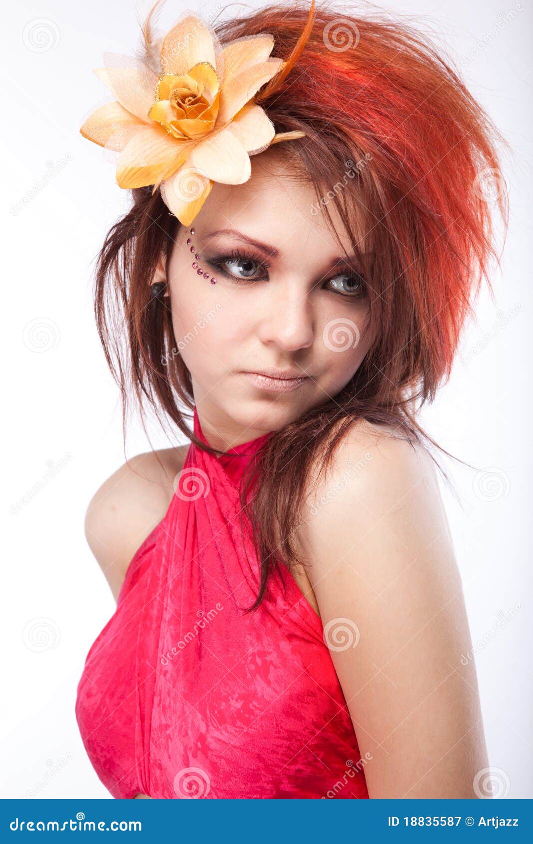 Beautiful Woman with Spring Flower Stock Image - Image of fashion, care ...