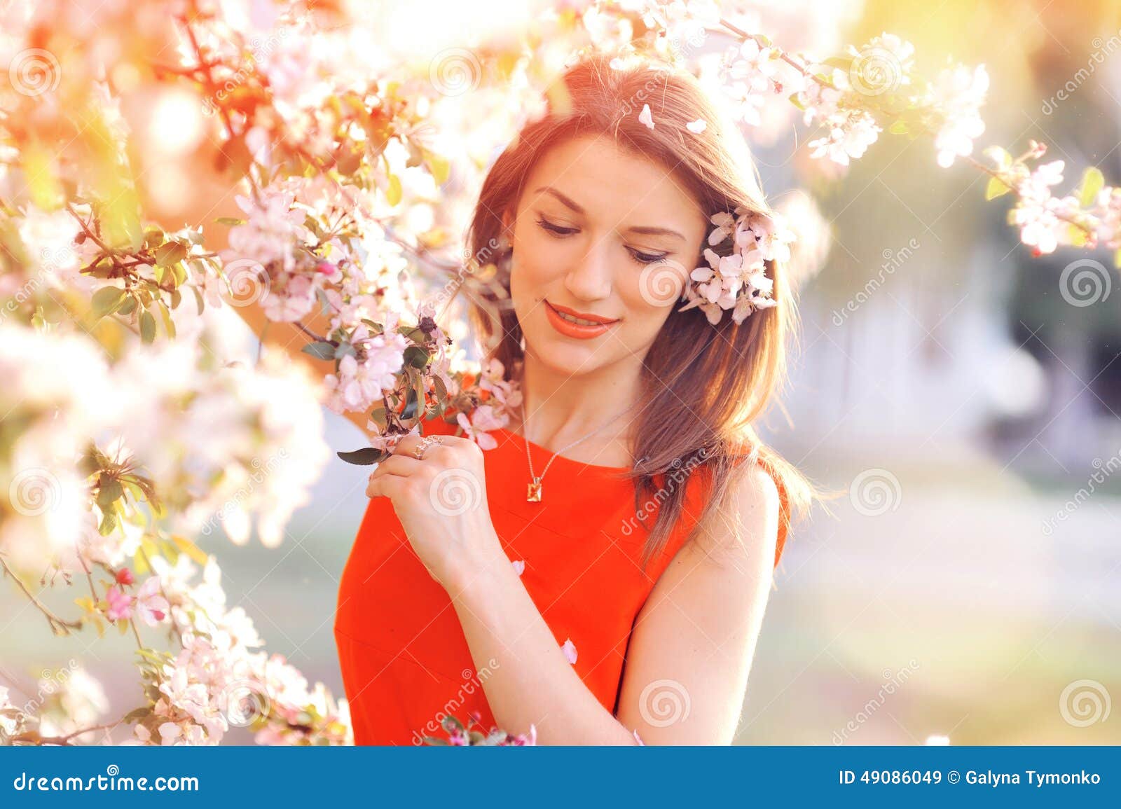 Beautiful Woman with Spring Flowers Stock Image - Image of complexion ...