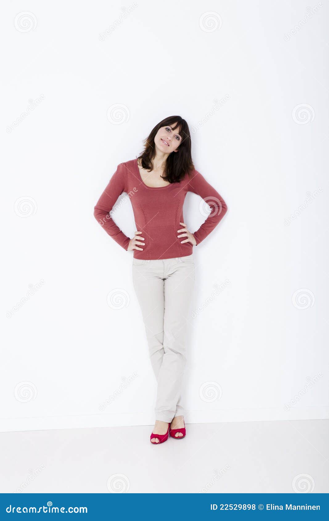 Beautiful woman standing stock photo. Image of expression - 22529898