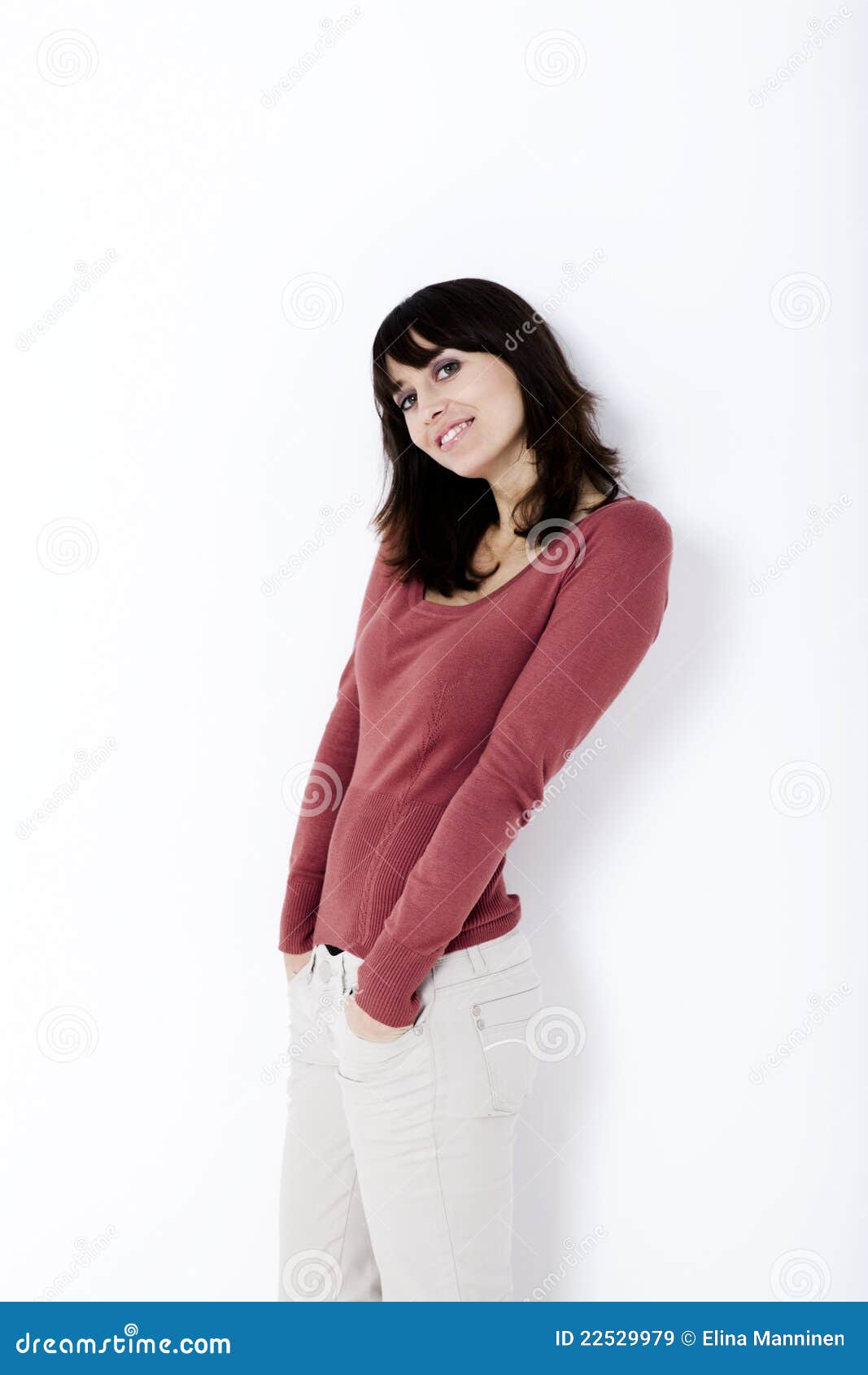 Beautiful woman standing stock image. Image of brunette - 22529979