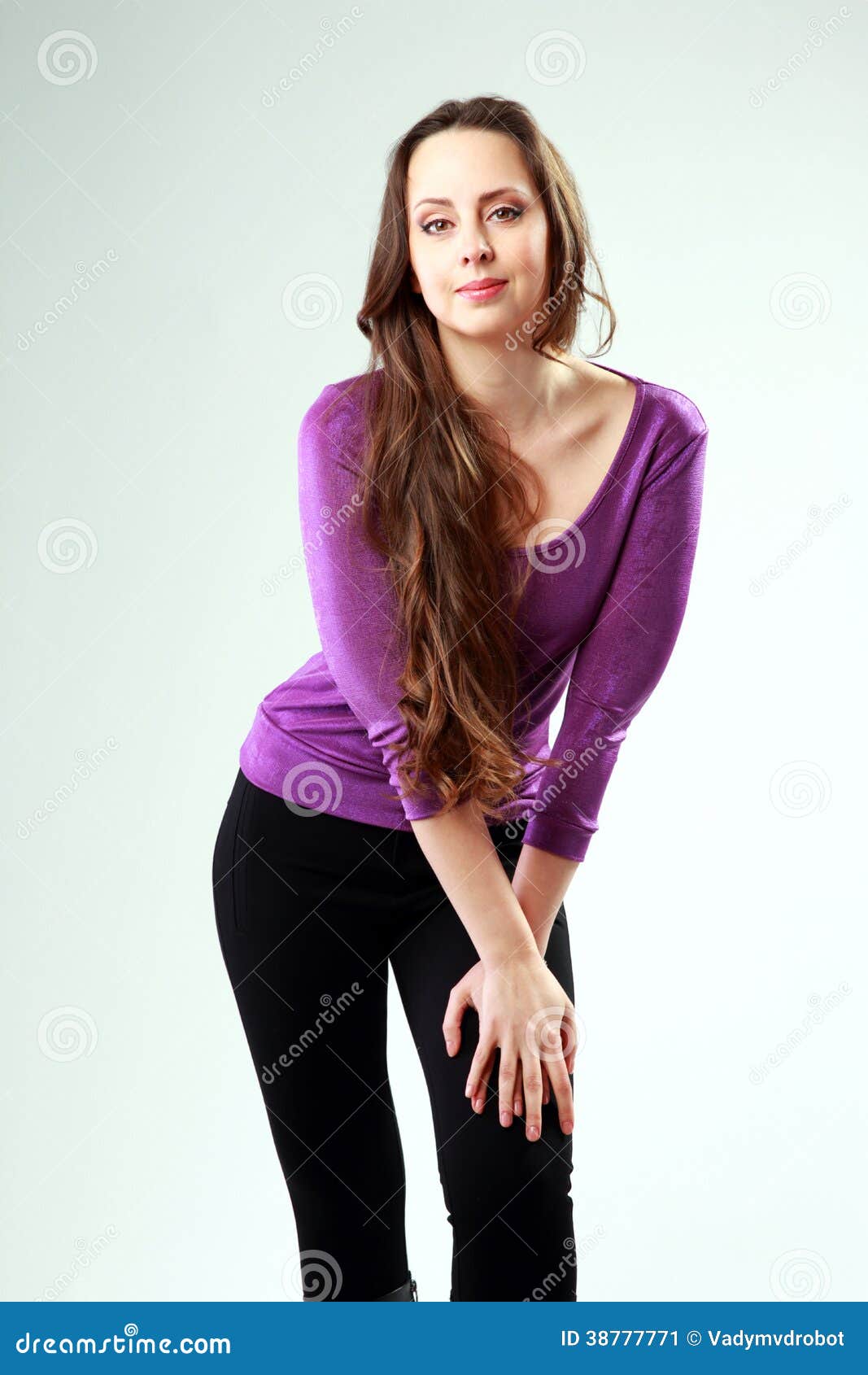 Beautiful woman standing stock image. Image of girl, shirt - 38777771