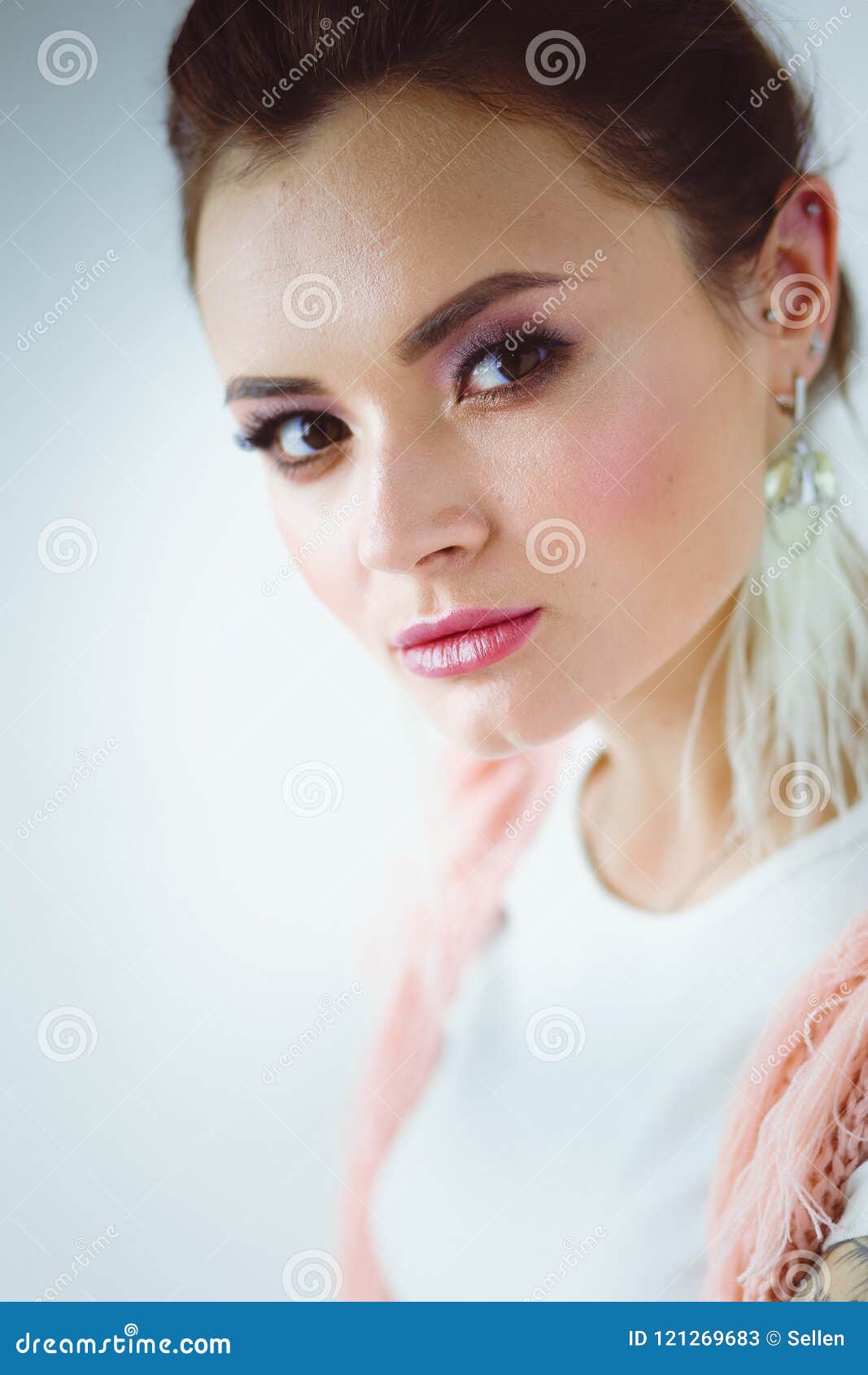 Beautiful Woman Standing in Study. Beautiful Woman. Stock Image - Image ...