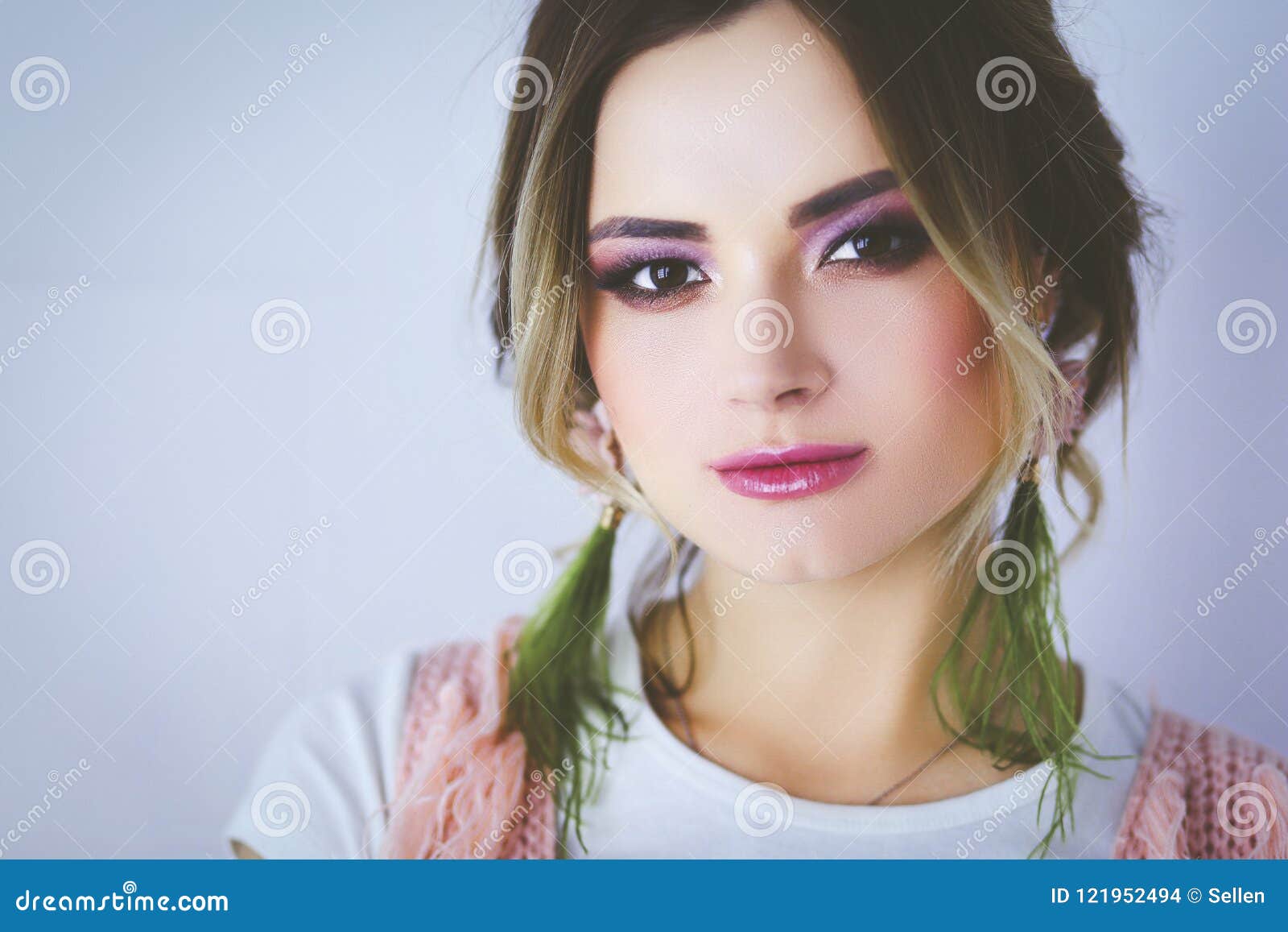 Beautiful Woman Standing in Study. Beautiful Woman. Stock Photo - Image ...