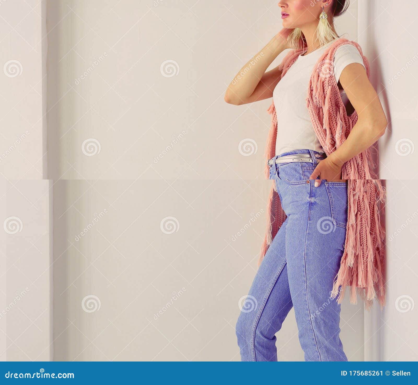 Beautiful Woman Standing in Study. Beautiful Woman. Stock Image - Image ...