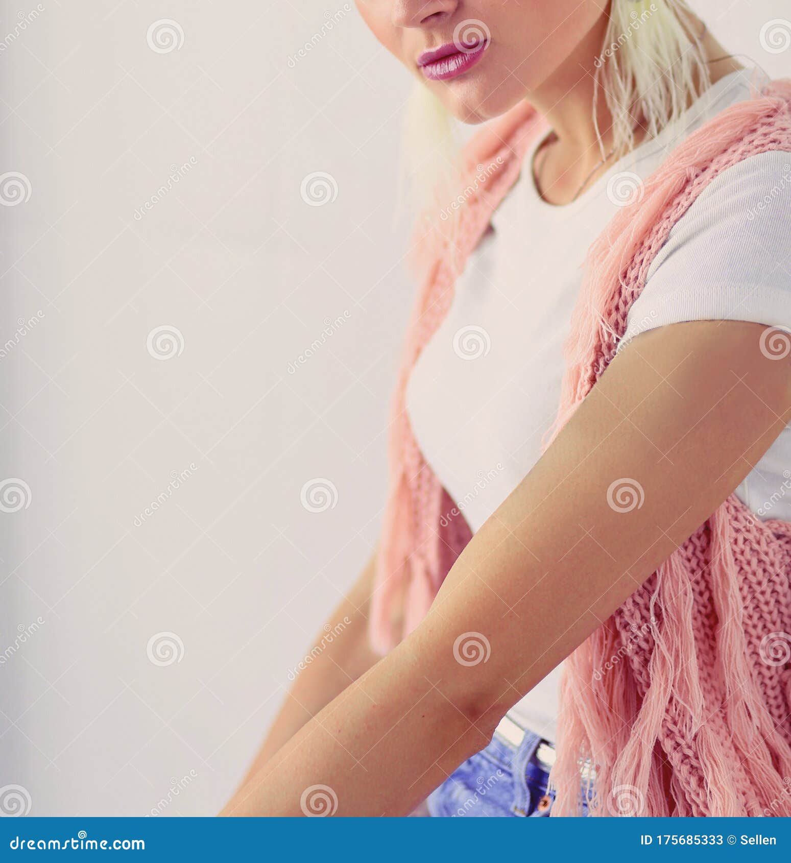 Beautiful Woman Standing in Study. Beautiful Woman. Stock Image - Image ...