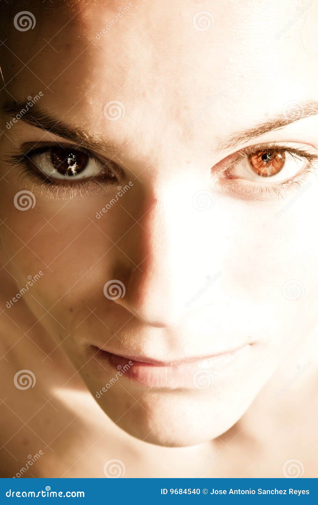 Beautiful Woman Staring at Camera Stock Photo - Image of hands, pretty ...