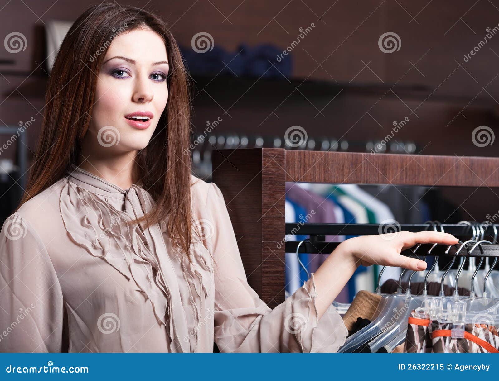 Beautiful Woman is in the Store Stock Image - Image of color, advantage ...