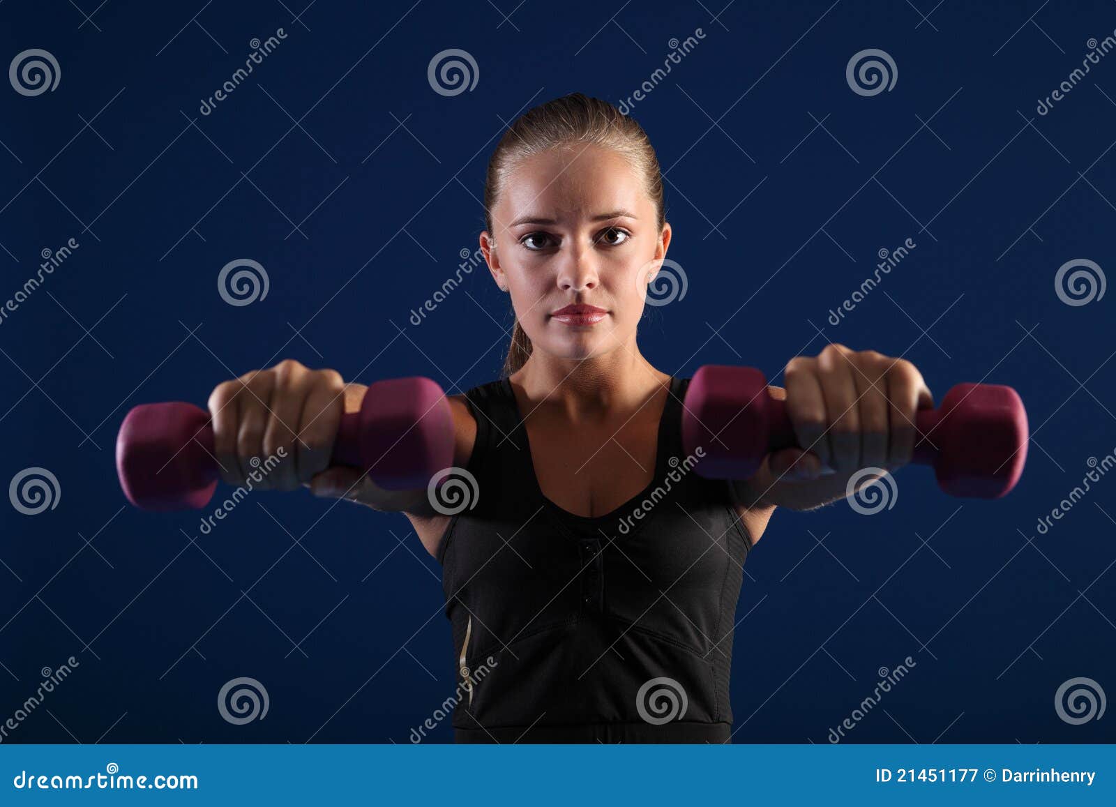 Beautiful Woman Strength Exercise with Weights Stock Image - Image of ...