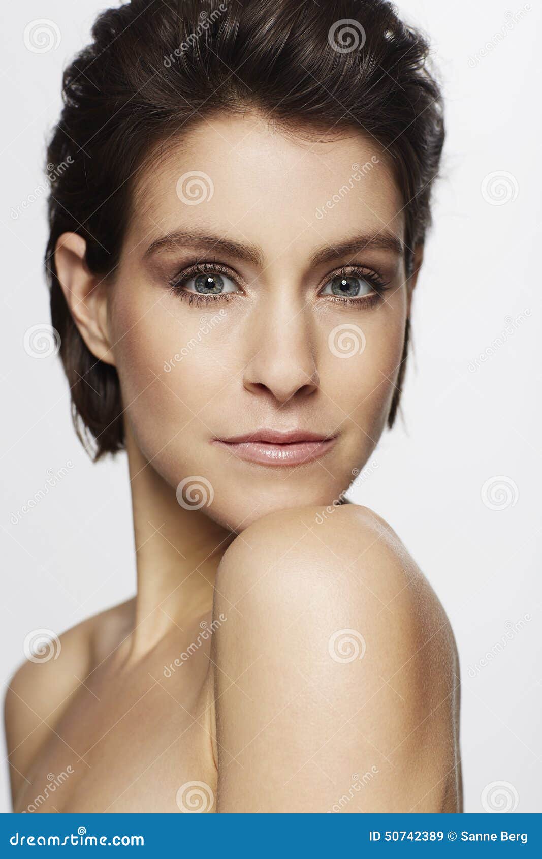 Beautiful woman in studio stock image. Image of semi - 50742389