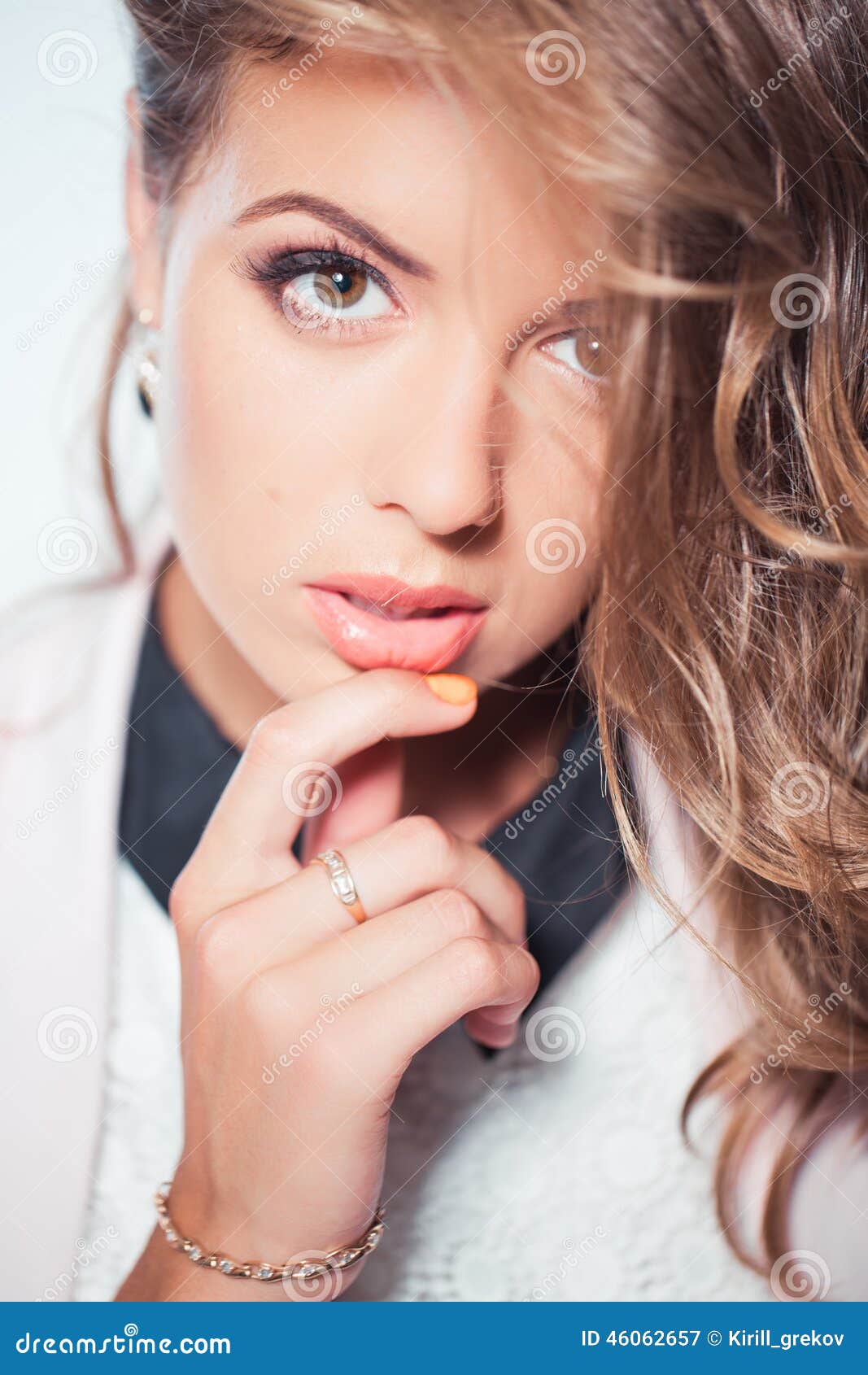 Beautiful Woman Studio Portrait Stock Image - Image of happy, female ...