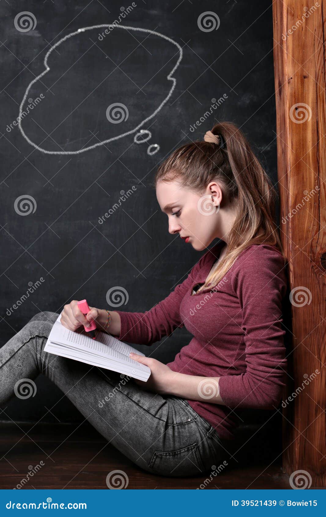Beautiful woman studying stock image. Image of idea, school - 39521439