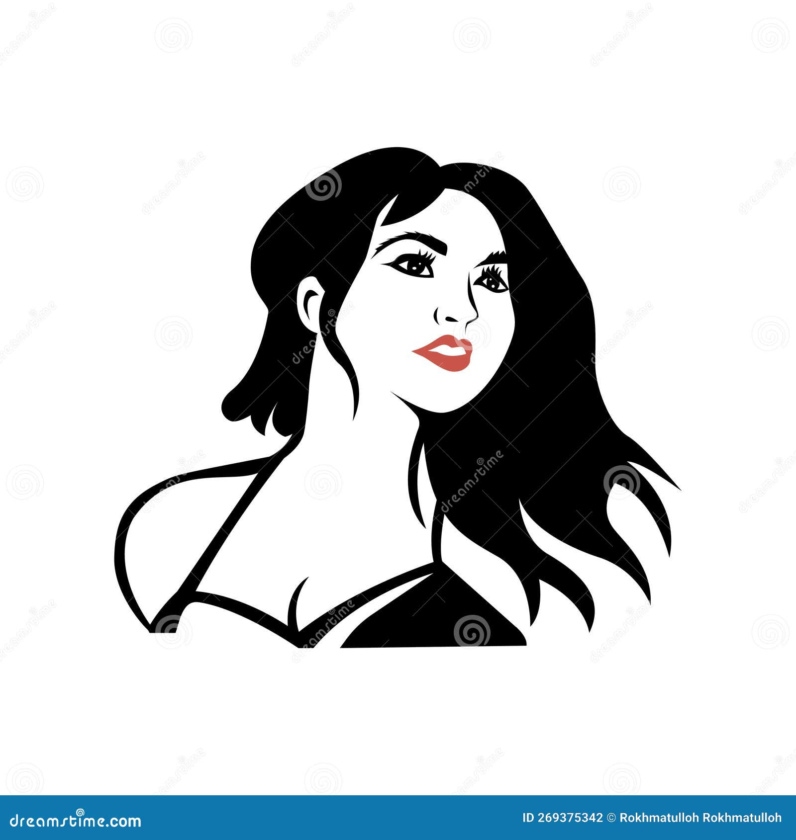 Beautiful Woman Stylish Black Abstract Illustration Vector Design Stock Vector Illustration Of