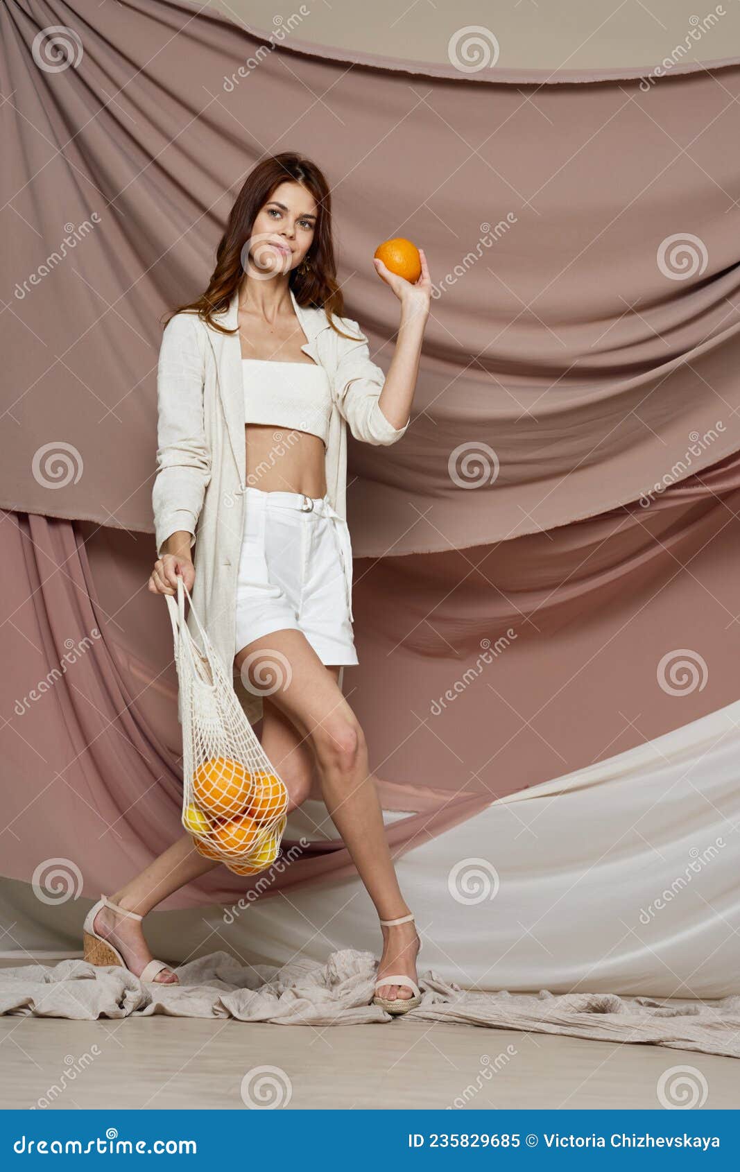 Beautiful Woman Summer Clothes Attractive Look Posing Model Stock Image