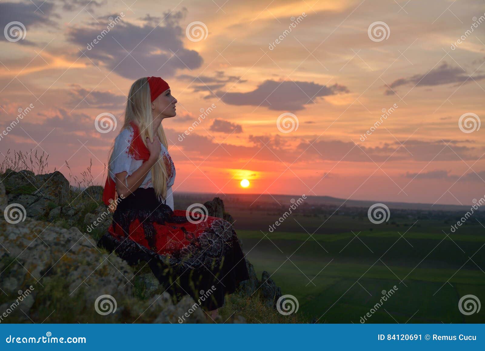Beautiful Woman at the Sunset. Stock Image - Image of caucasian, adult ...