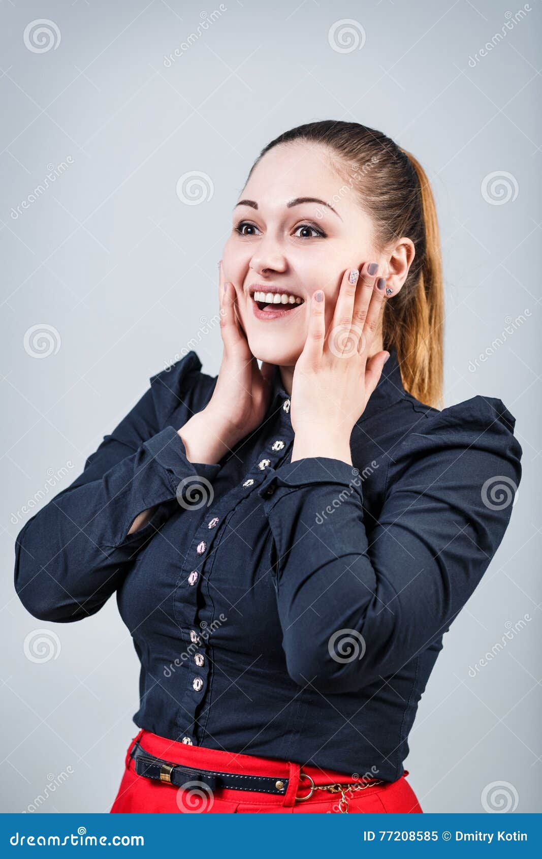 Beautiful woman surprised stock image. Image of cute - 77208585