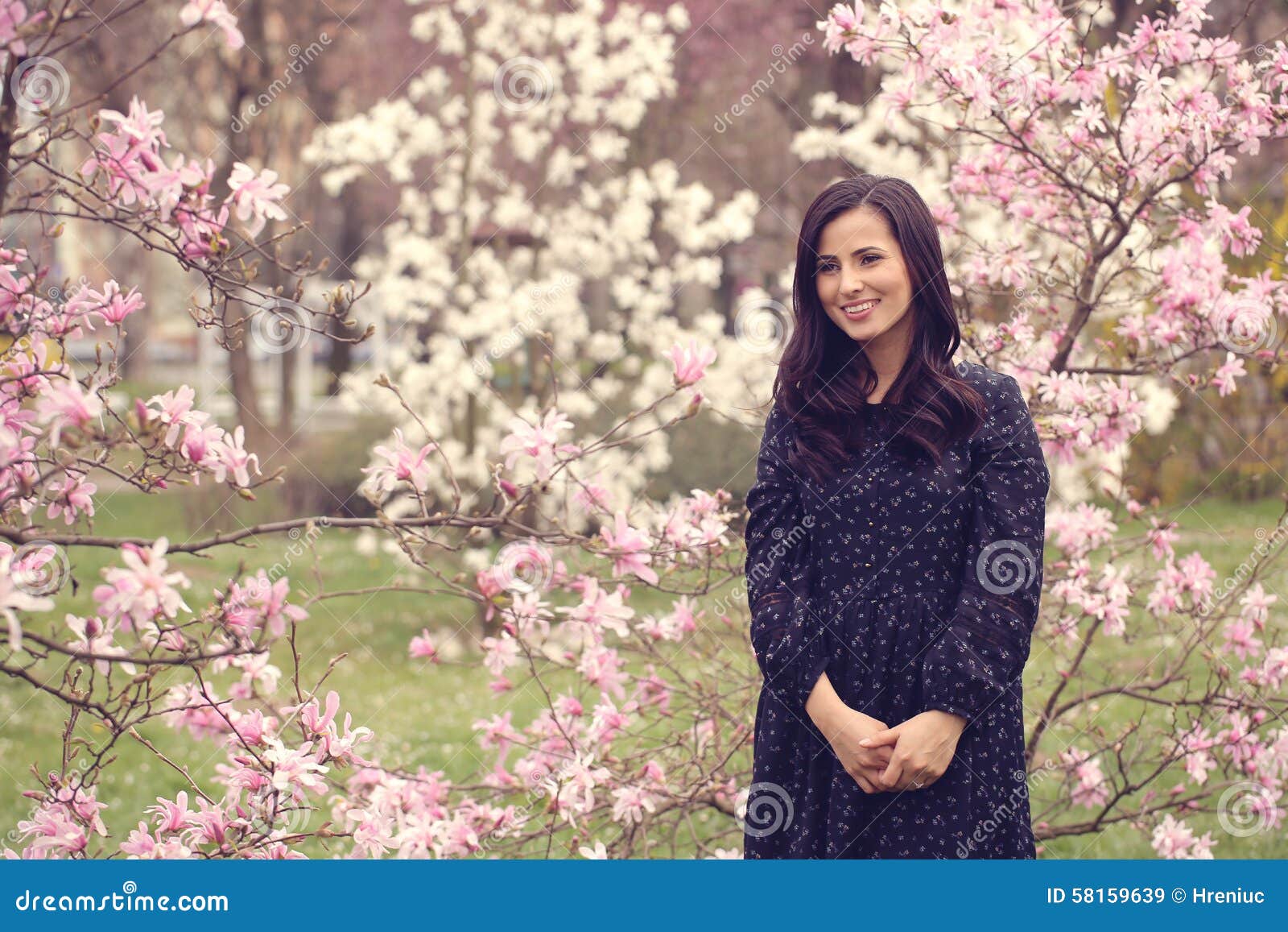 Beautiful Woman Surrounded by Flowers Stock Image - Image of concept ...