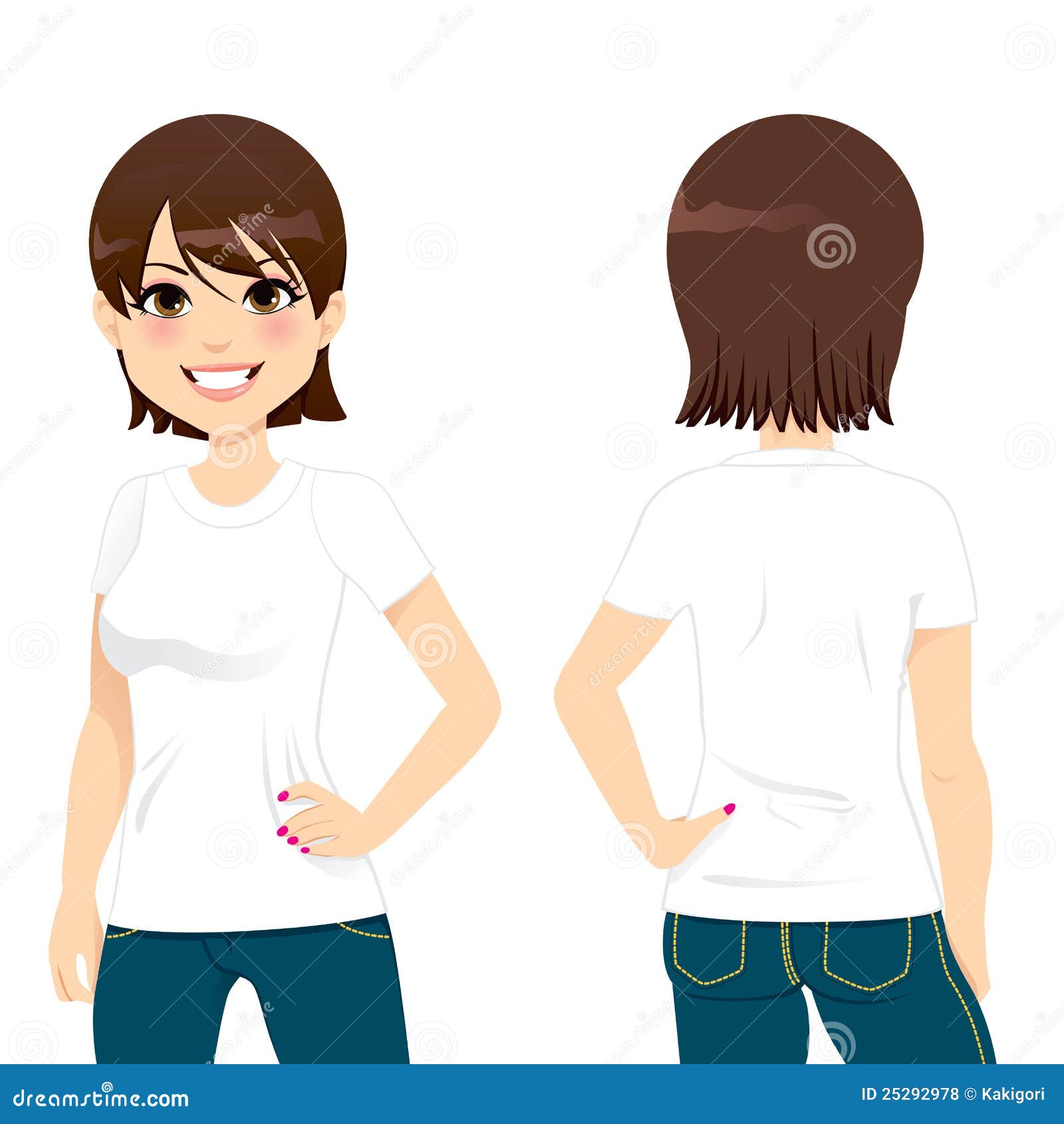 Beautiful Woman T-shirt stock vector. Illustration of lifestyle - 25292978