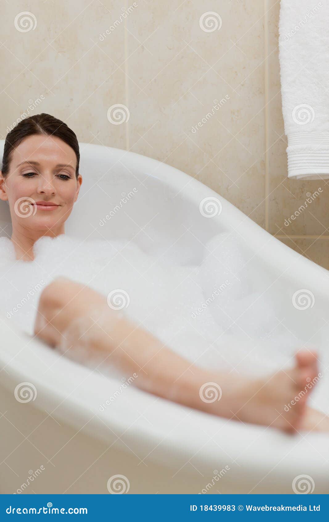 Beautiful Woman Taking a Bath Stock Image - Image of happy, relaxed ...