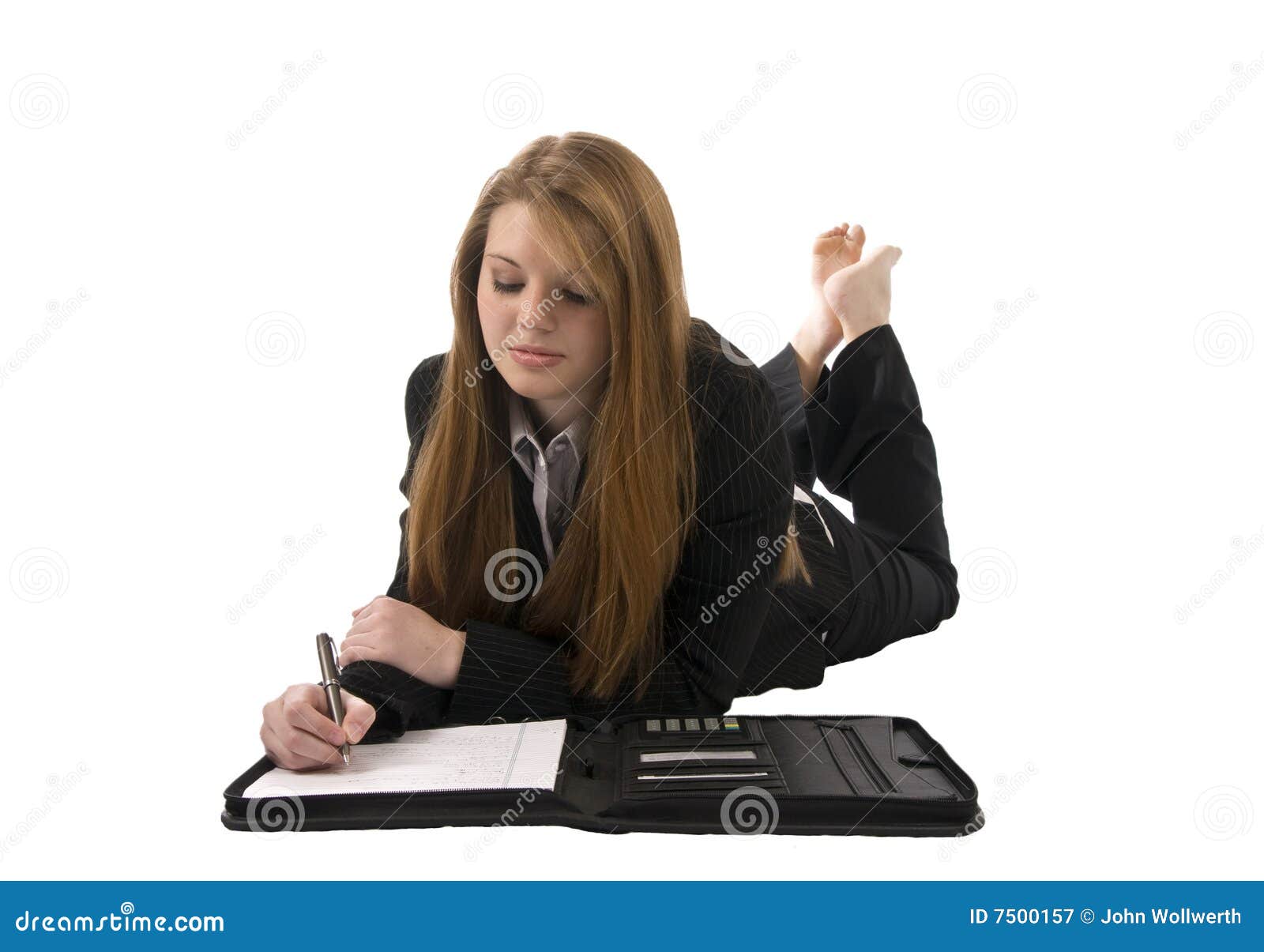 Beautiful Woman Taking Notes Stock Image - Image of isolated, pretty ...