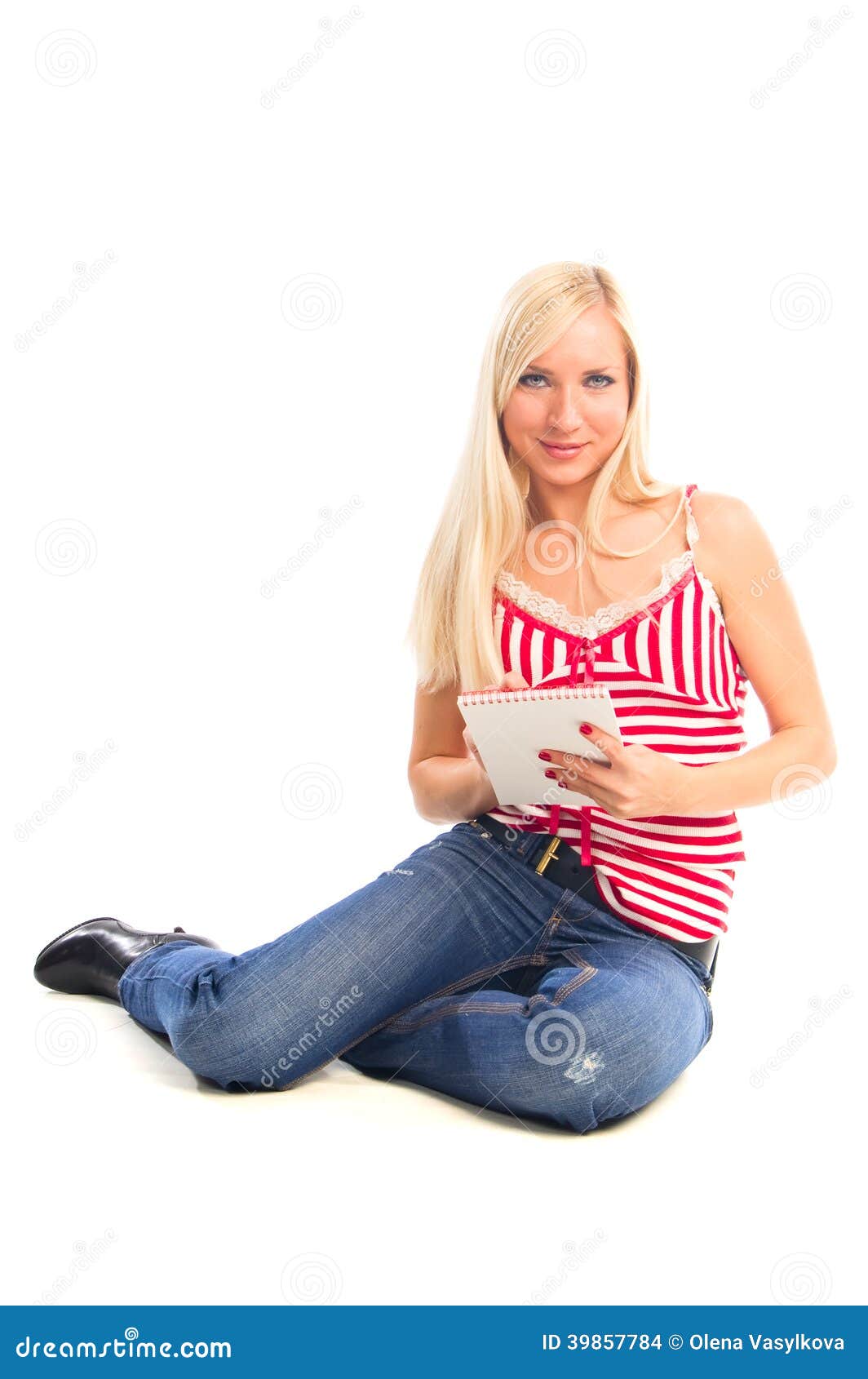 Beautiful Woman Taking Notes Stock Photo - Image of dictation ...