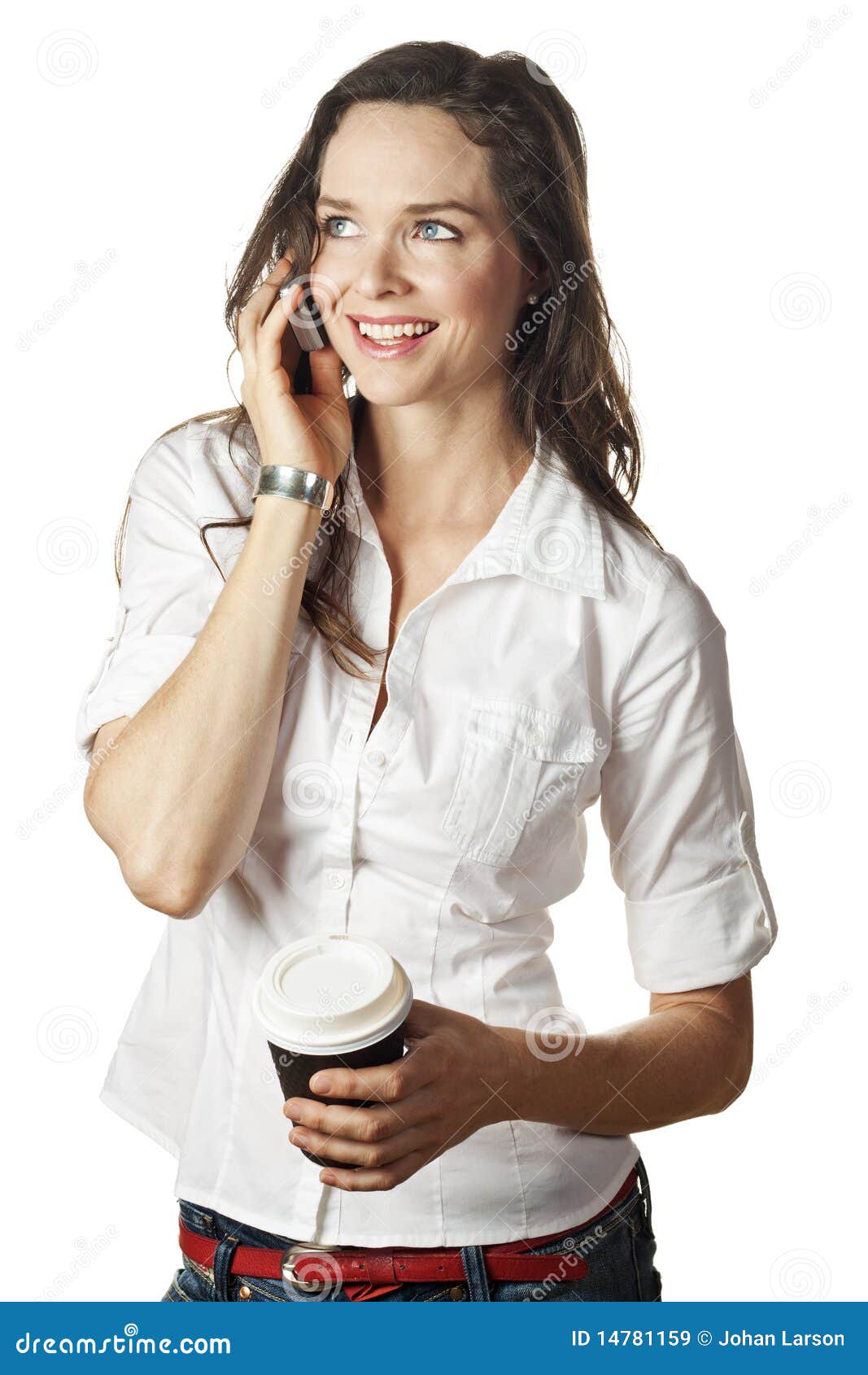 Beautiful Woman Talking on Mobile Phone Stock Image - Image of phone ...