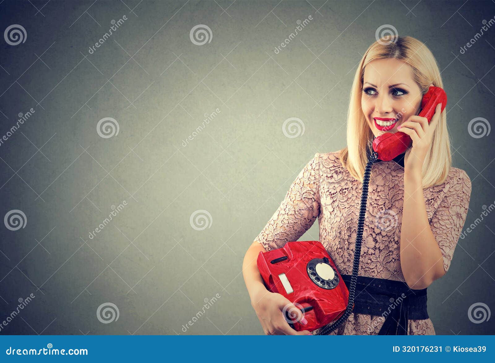 Beautiful Woman Talking on a Telephone Stock Image - Image of customer ...