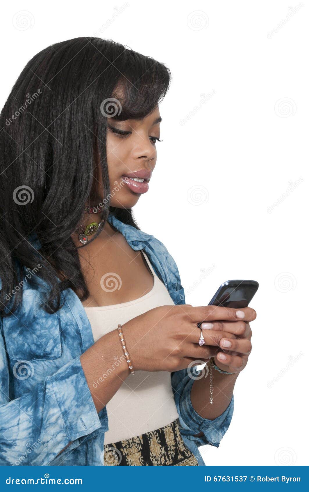 Beautiful Woman Texting stock image. Image of cell, lifestyle - 67631537