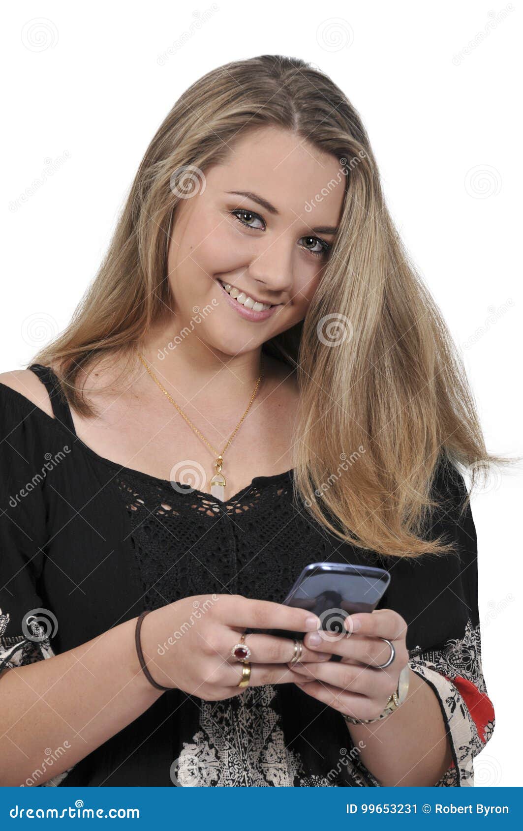 Beautiful Woman Texting stock image. Image of face, internet - 99653231