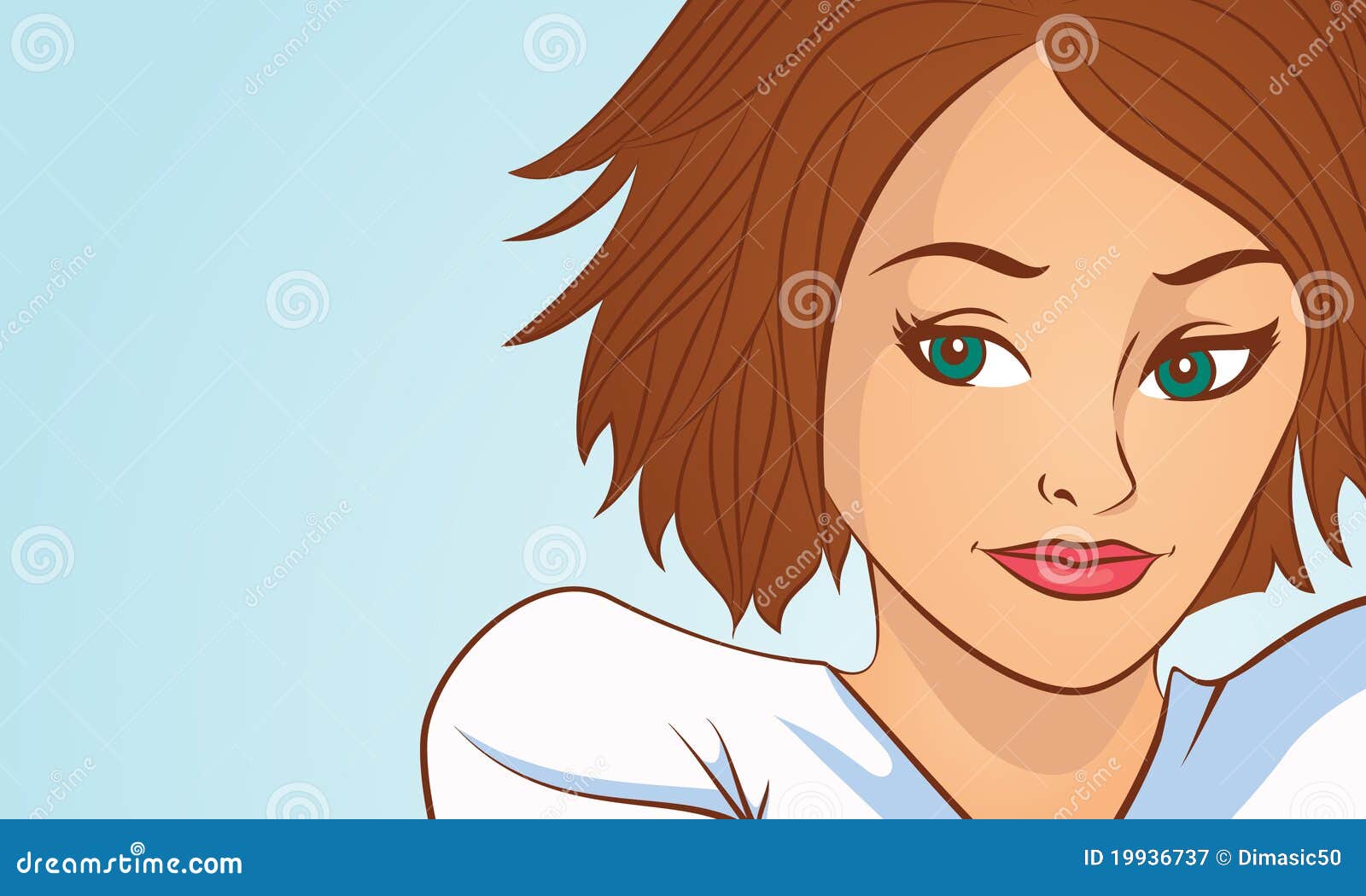 Beautiful Woman Think Comics Style Stock Illustration - Illustration of ...