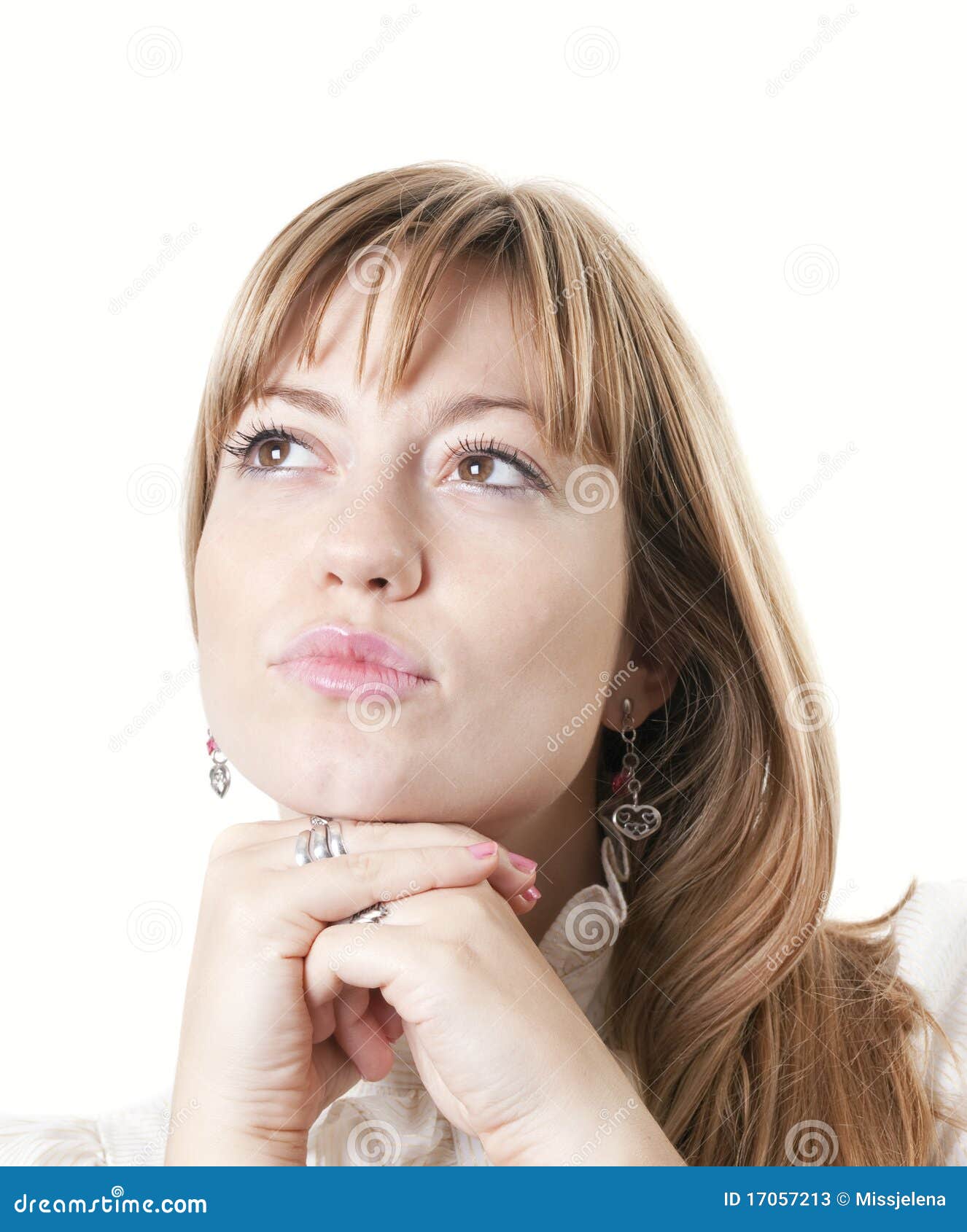 Beautiful woman thinking stock image. Image of portrait - 17057213