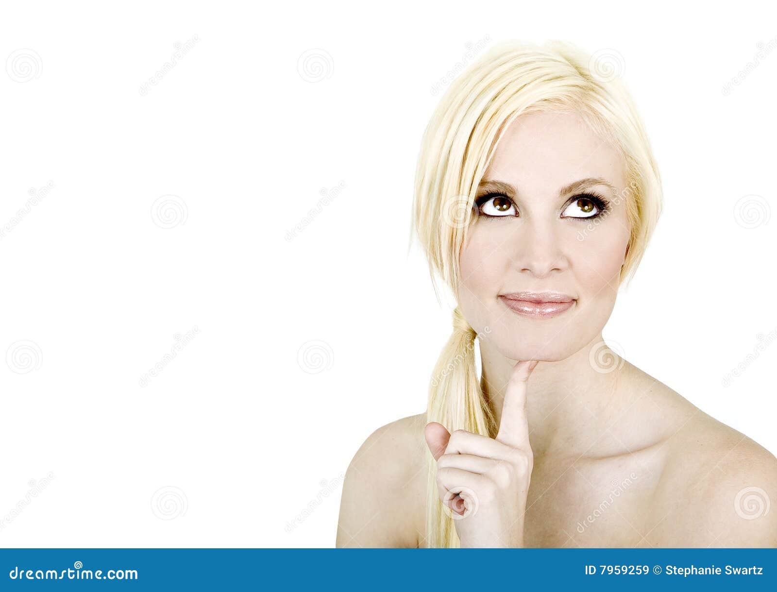 Beautiful woman thinking stock image. Image of cute, natural - 7959259