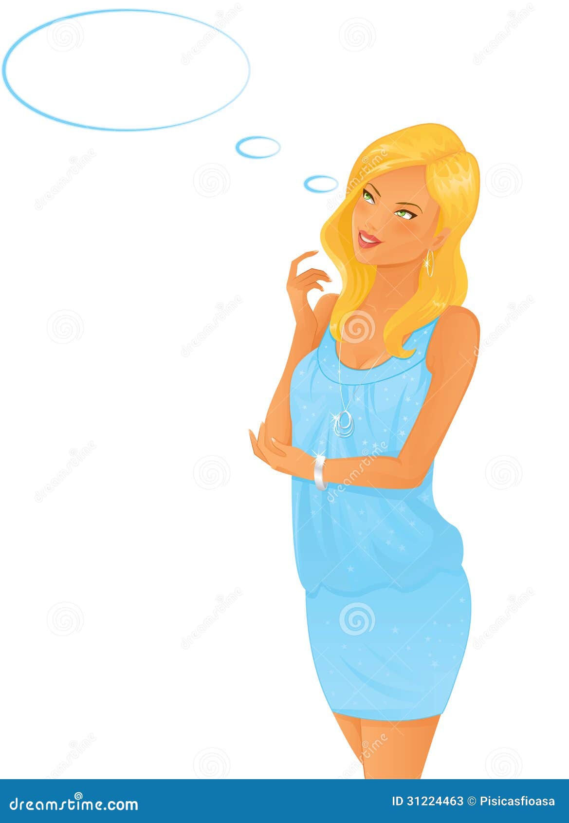 Beautiful Woman Thinking Cartoon Vector | CartoonDealer.com #31224463