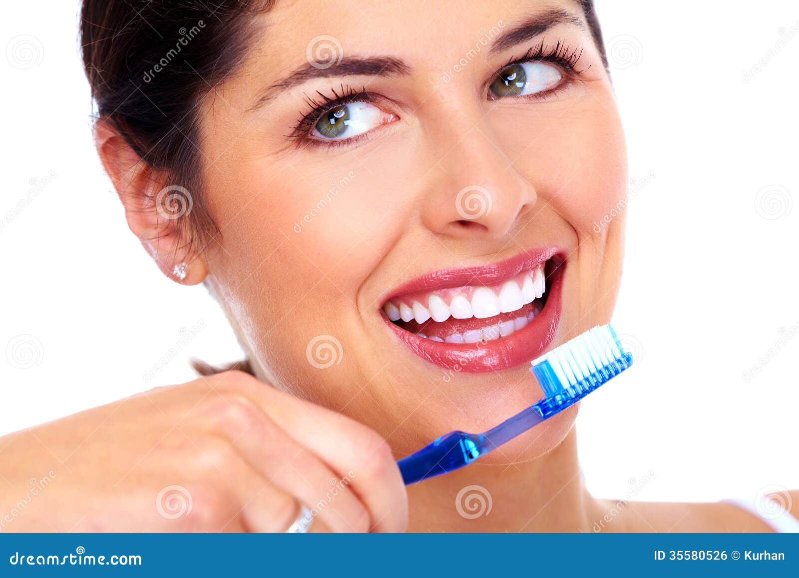 Beautiful Woman with Toothbrush. Stock Photo - Image of beautiful ...