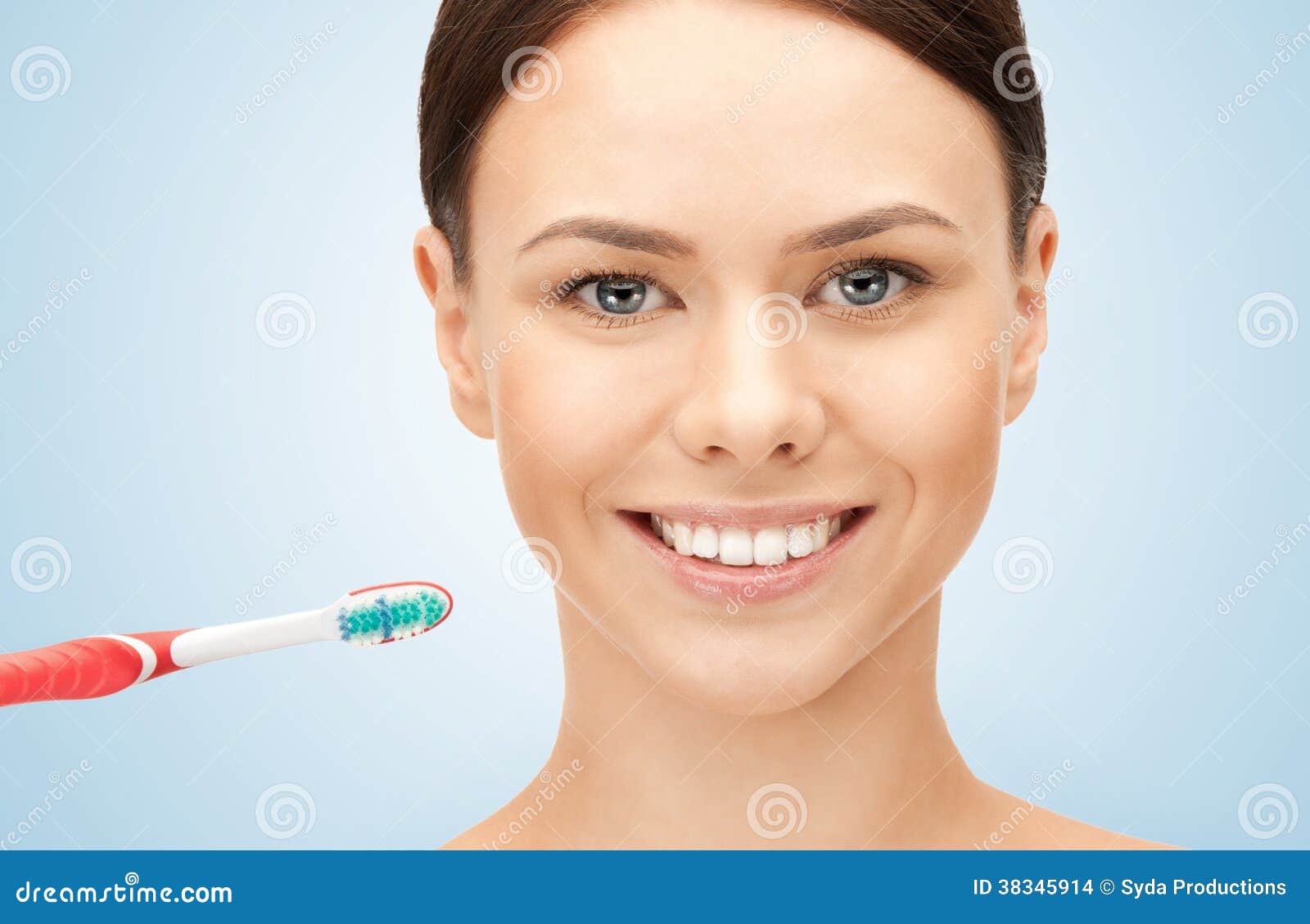 Beautiful Woman with Toothbrush Stock Photo - Image of cheerful ...