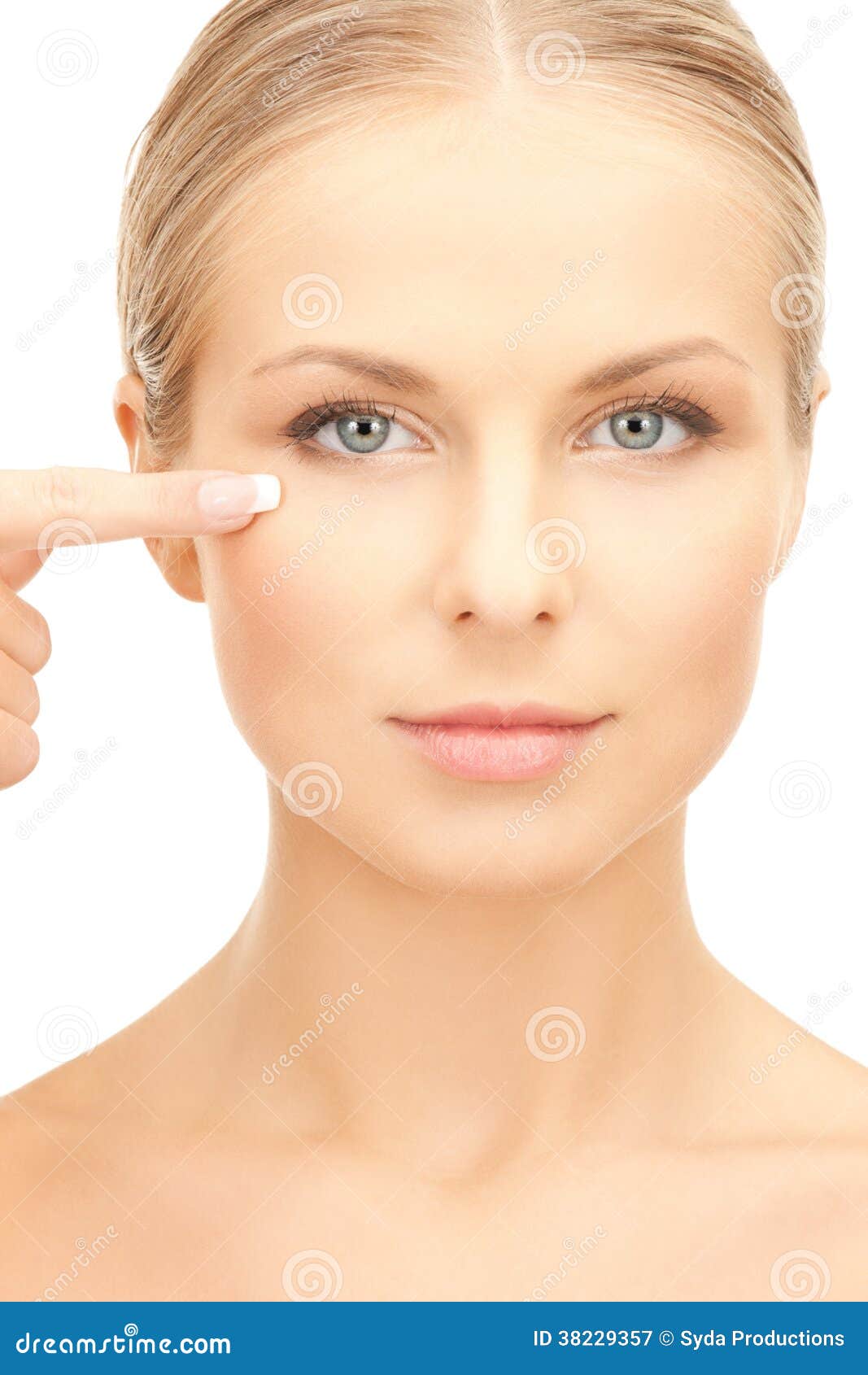 Beautiful Woman Touching Her Eye Area Stock Image - Image of attractive ...