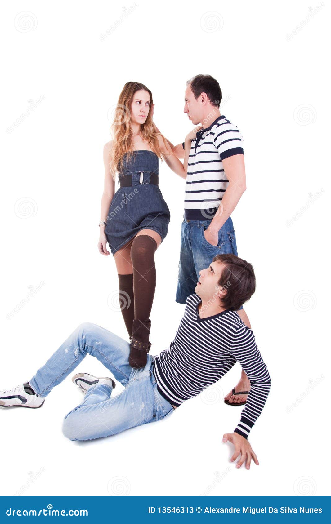 A Beautiful Woman between Two Men Stock Image - Image of marriage ...