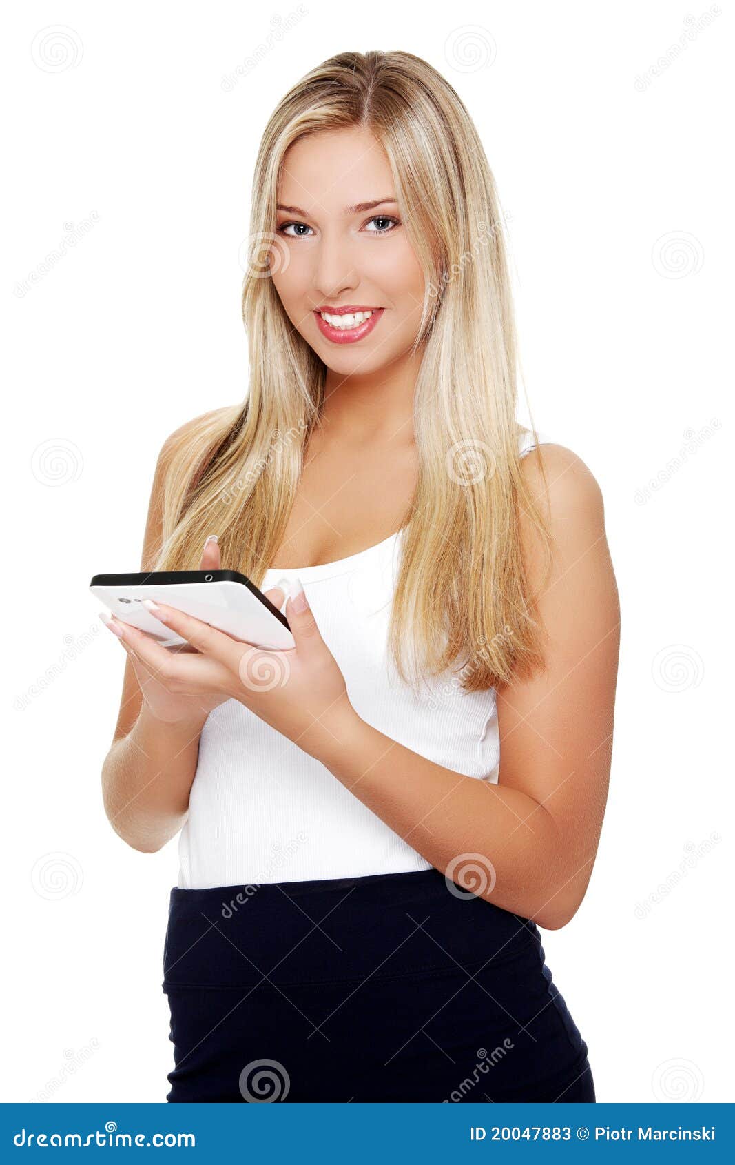 Beautiful Woman Using Tablet Computer Stock Image - Image of ...