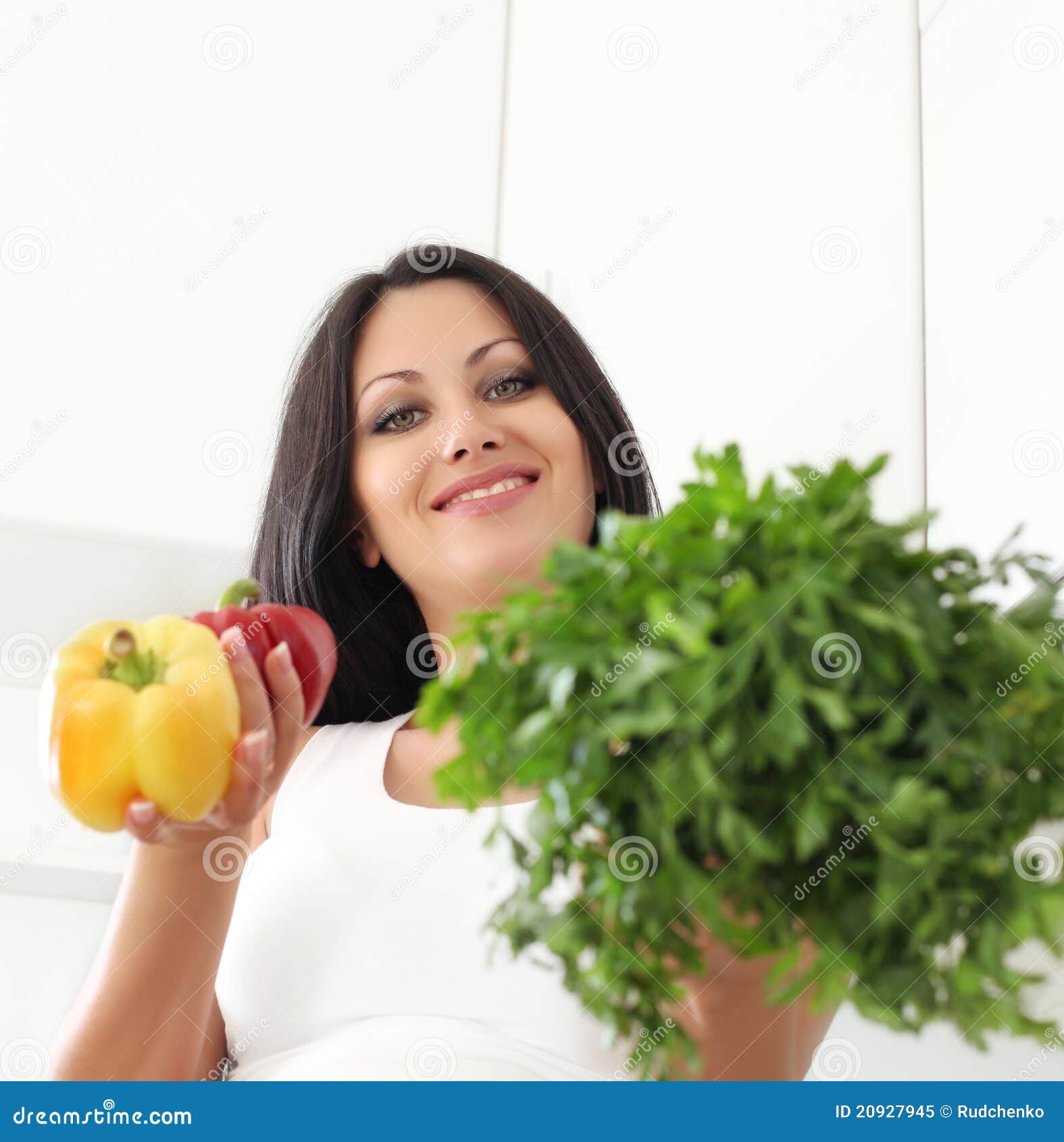 Beautiful Woman with Vegetables Stock Image - Image of lovely, girl ...