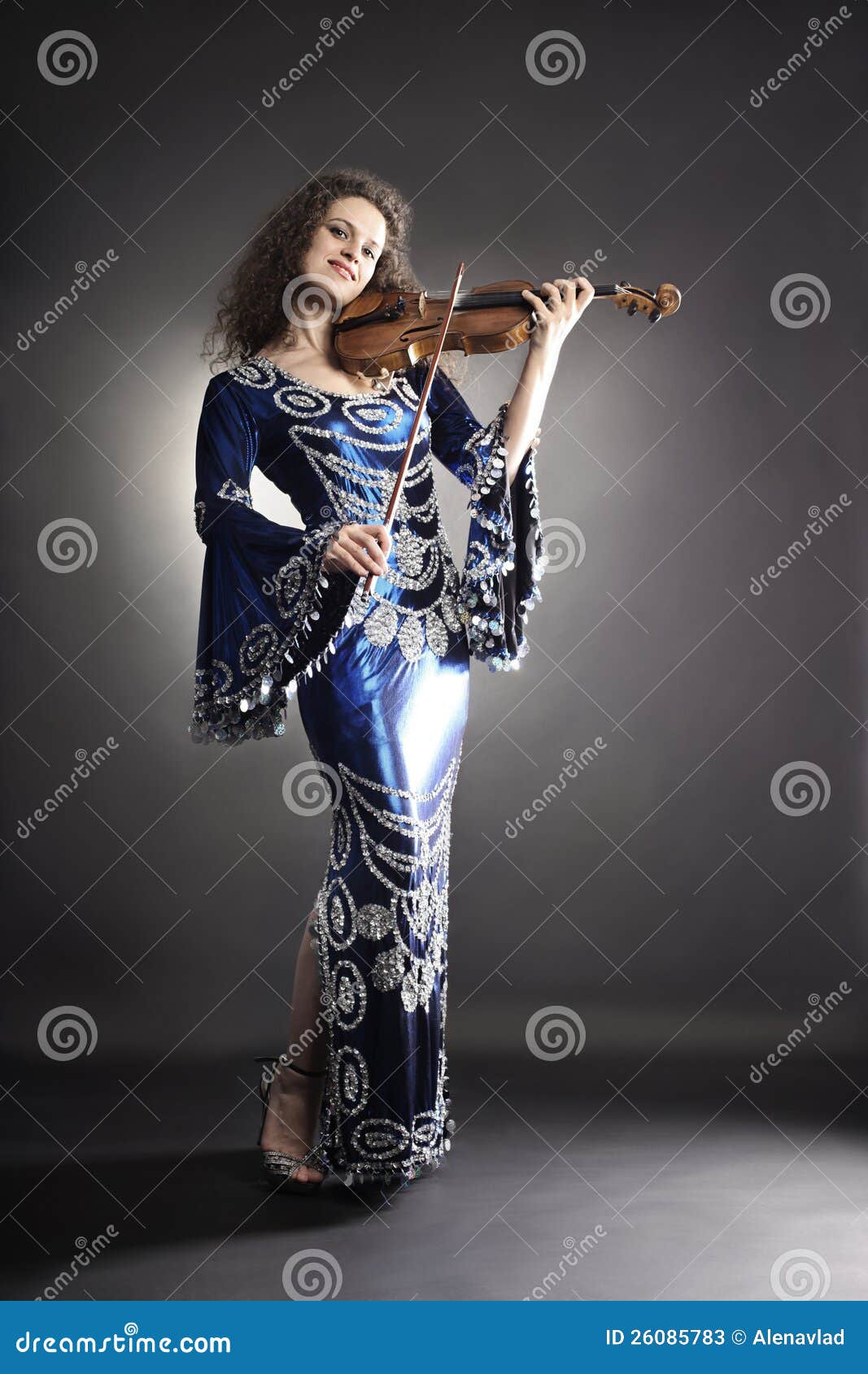 Beautiful Woman with Violin Stock Image - Image of instruments ...