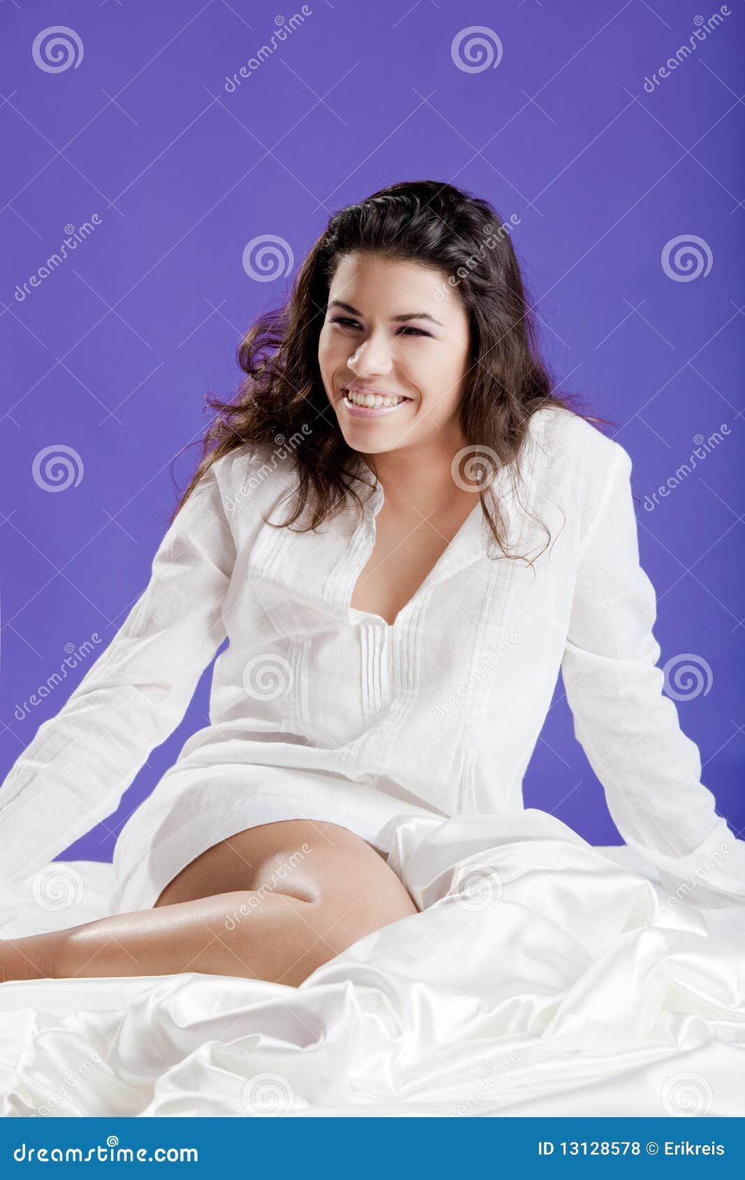 Beautiful woman waking up stock photo. Image of candid - 13128578