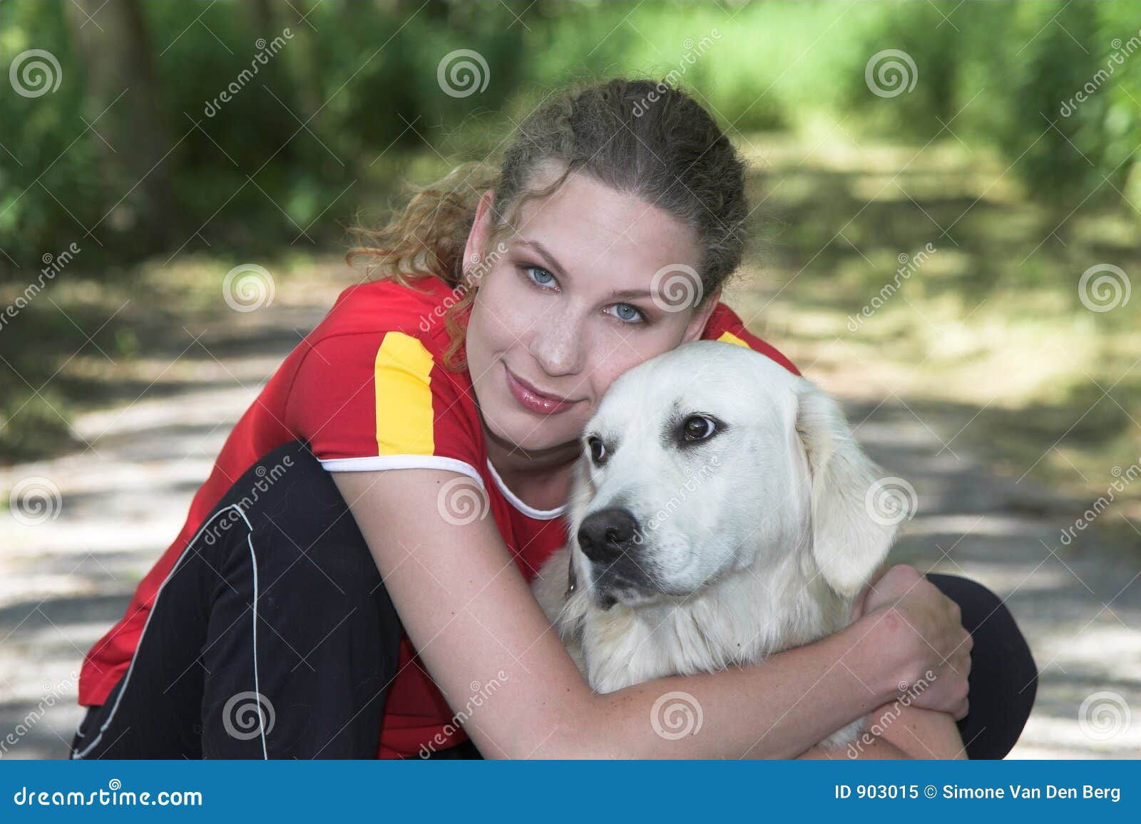 Beautiful Woman; Walking the Dog Stock Image - Image of sweet, animal ...