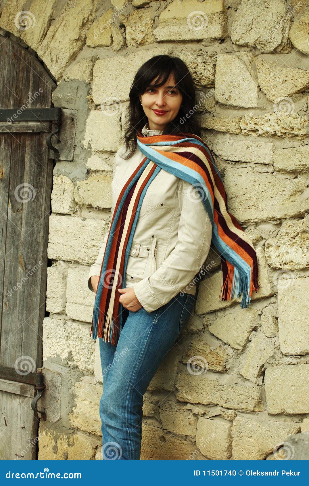 Beautiful Woman by the Wall Stock Photo - Image of face, escape: 11501740