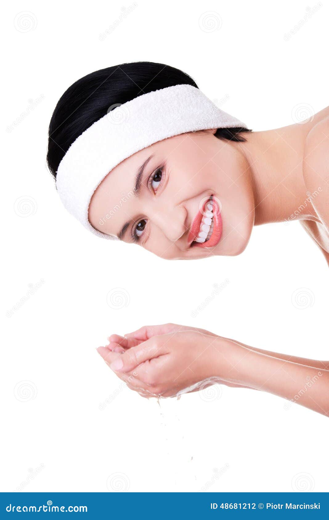 Beautiful Woman Washing Her Face Stock Photo - Image of person ...