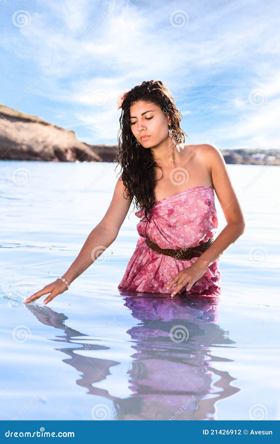 Beautiful woman in water stock photo. Image of human - 21426912