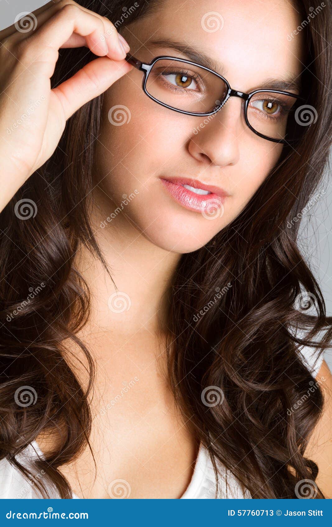 Beautiful Woman Wearing Glasses Stock Image - Image of portrait, happy ...