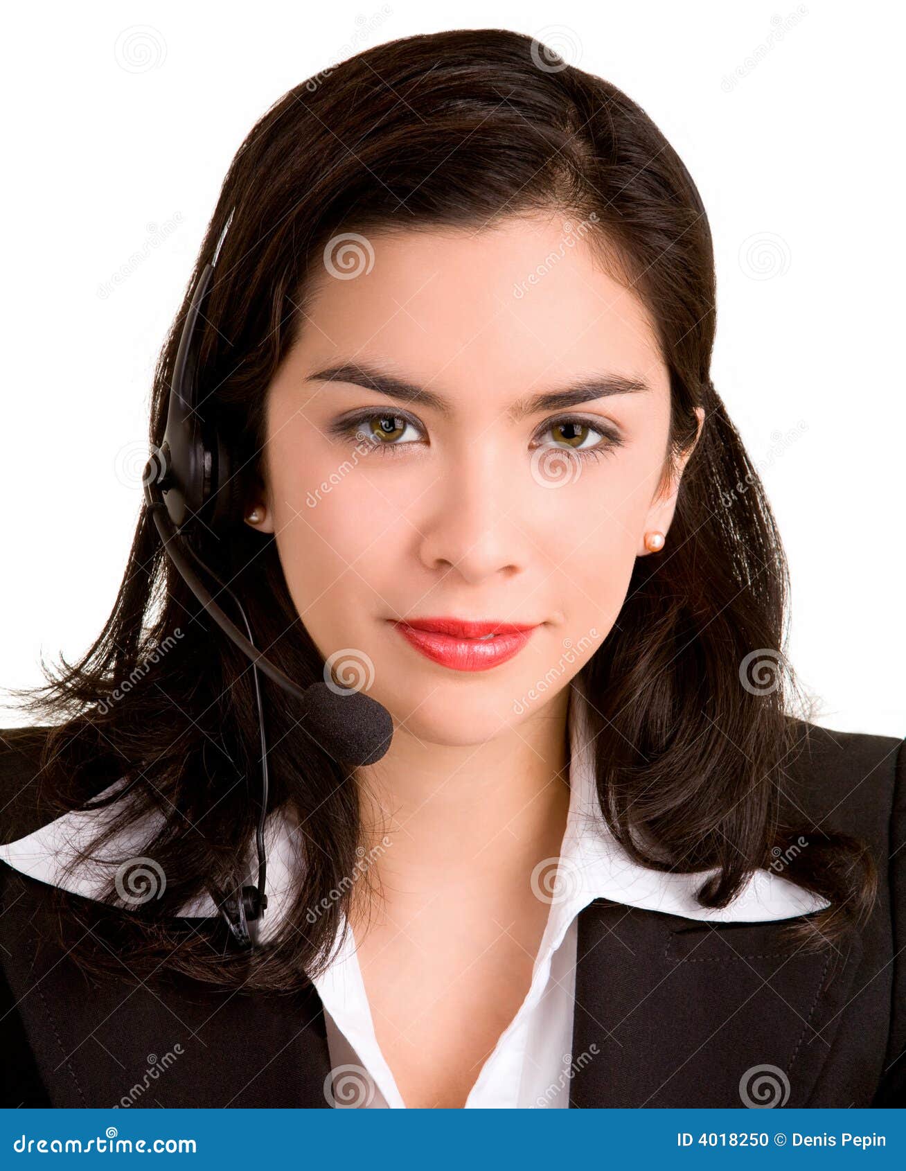 Beautiful Woman Wearing Headset Stock Photo - Image of communicate ...