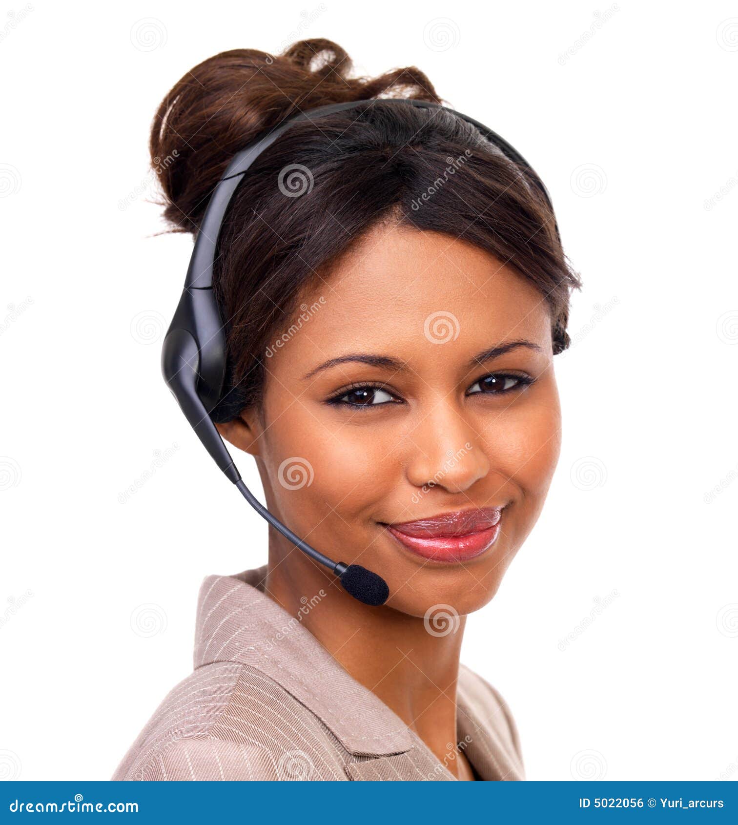Beautiful Woman Wearing Headset Stock Photo - Image of corporate ...