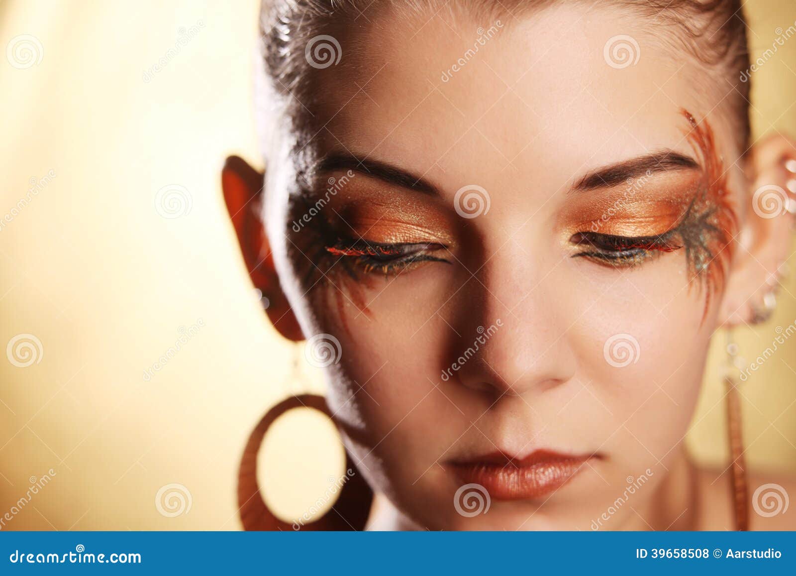 Beautiful Woman Wearing Make-up Stock Photo - Image of woman, color ...