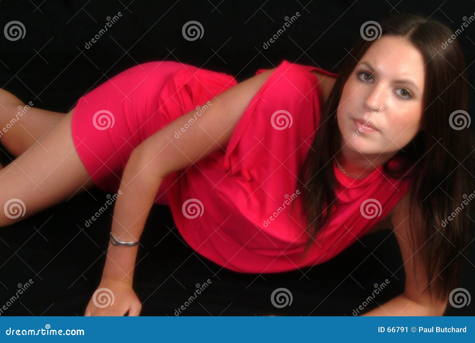 Beautiful Woman Wearing Red Dress Stock Image Image Of Back Pretty